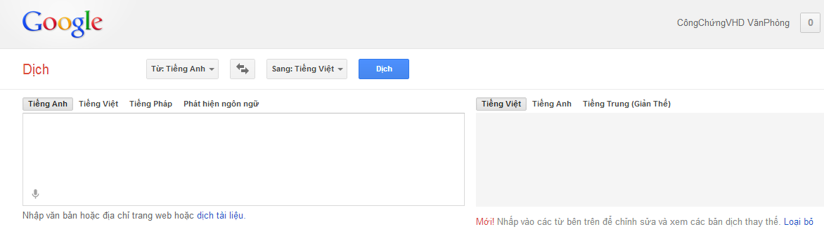 DỊCH ONLINE, dich online, dịch vụ dịch của google, google dich ...